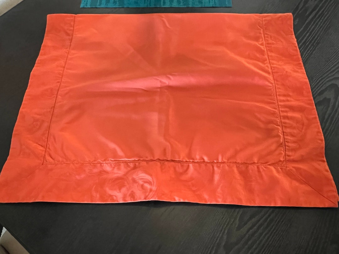 Extra Large Solid Burnt Orange Cotton Sateen Pillow Sham With Paisley ...