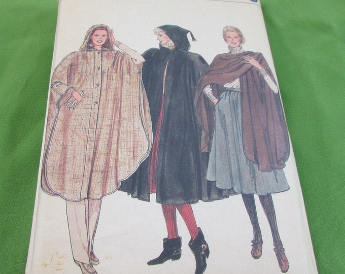 1980s Very Easy Vogue Sewing Pattern 8147 Misses Cape Coat Wrap With ...