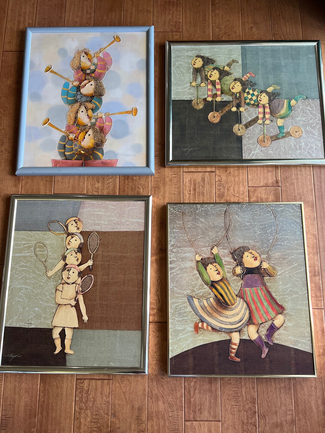 Joyce Roybal Framed Oil Paintings Other Artist Children W/horns ...