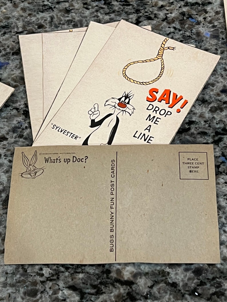 1960’s Post Cereal Warner Bros Cartoons Postcard ~ Wile E Coyote, Bugs ...