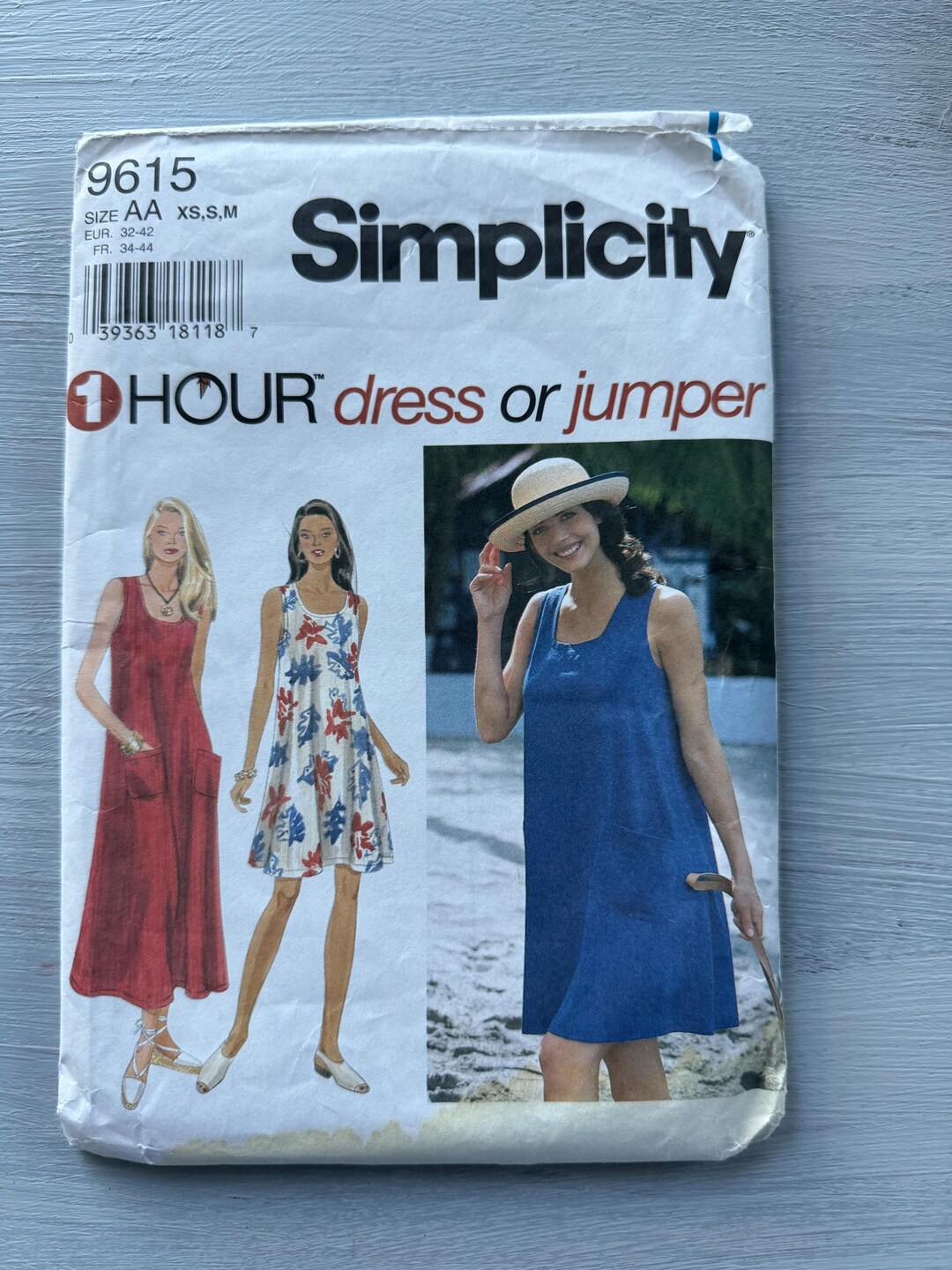 1996 Simplicity Sewing Pattern 9615 Misses 1 Hour Summer Sleeveless ...