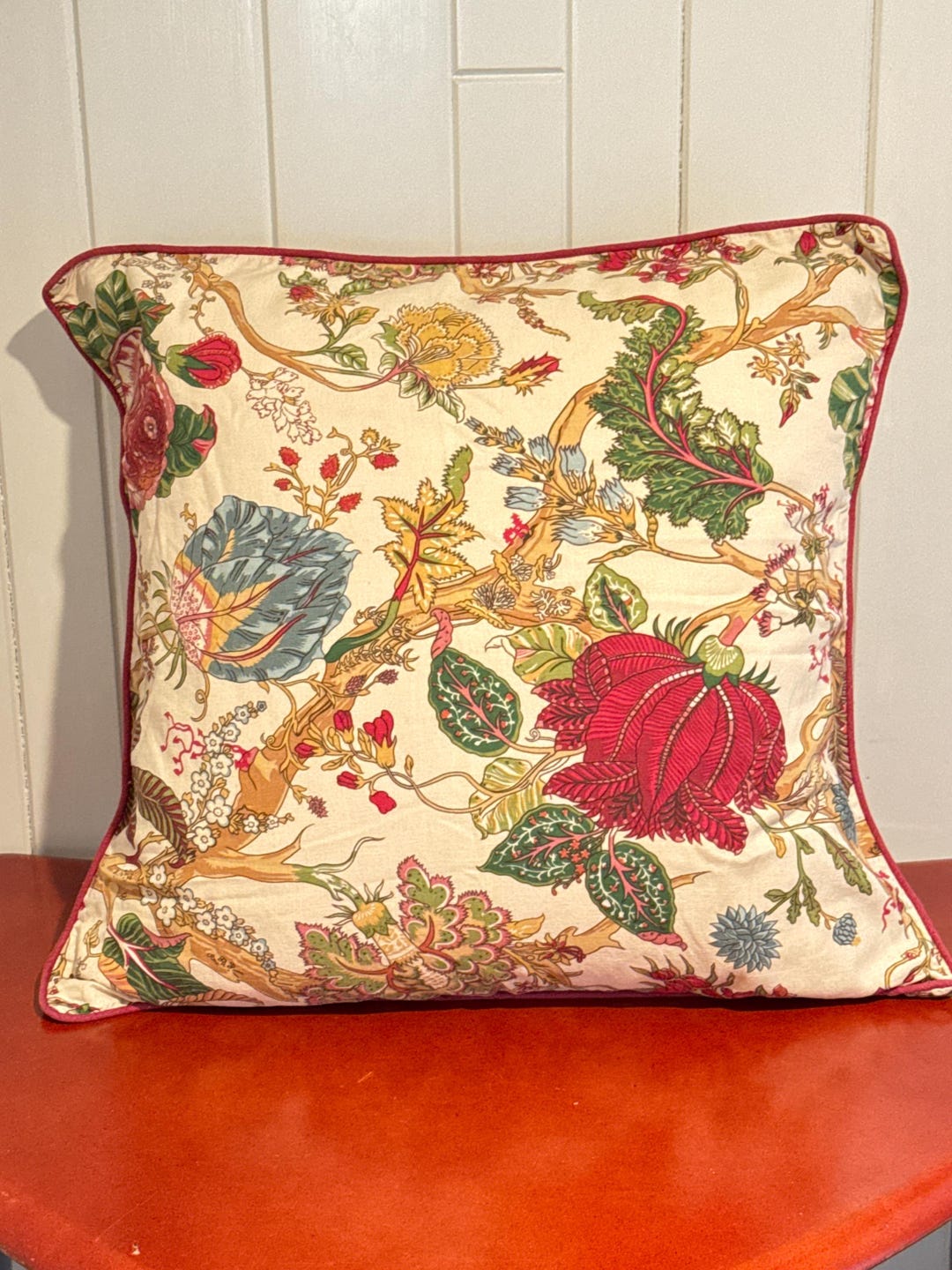 Pottery Barn “wells Palampore” Jacobean Floral Pattern Euro Pillow Sham ...