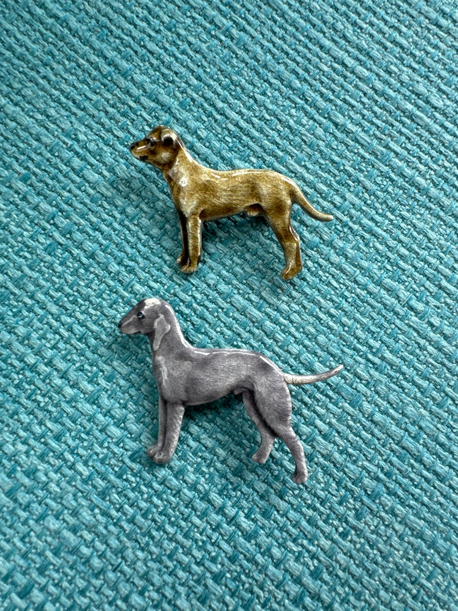U CHOOSE Rare Kenart Silver Enamel Dog Pin Bedlington Terrier ...
