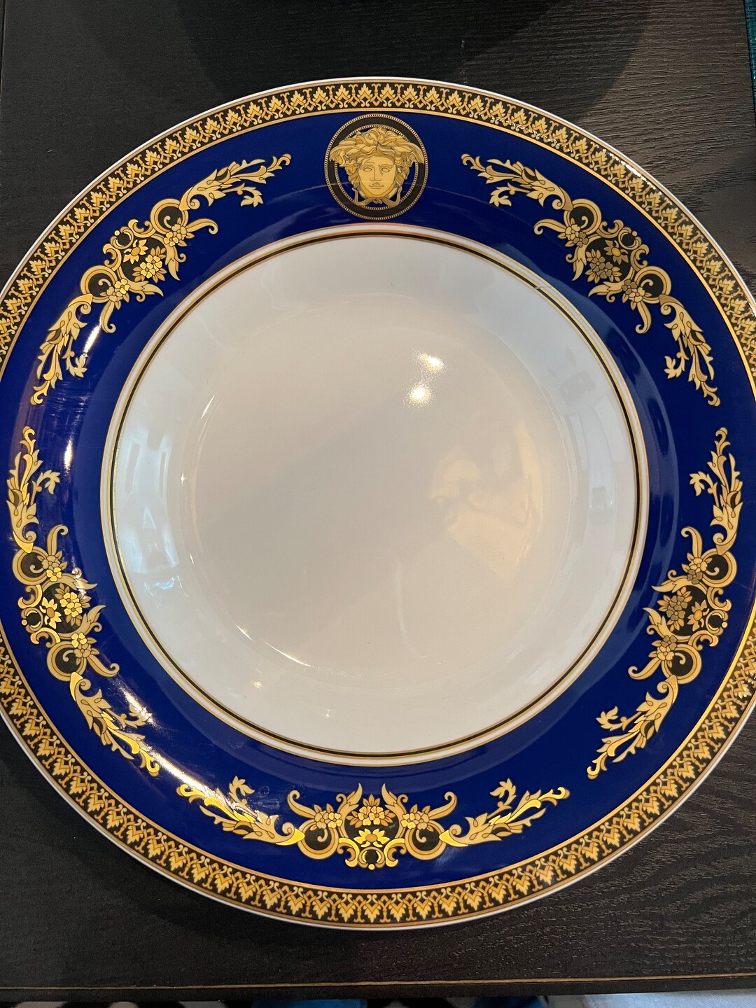 Versace Medusa Blue Large Serving Bowl 12” X 2”- Versace Porcelain ...