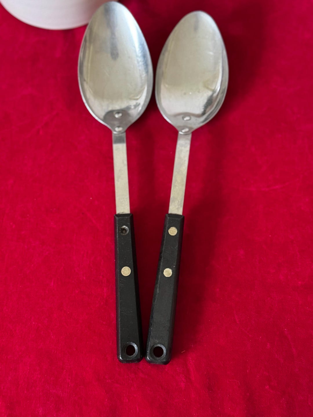 U CHOOSE~ Vintage Stainless EKCO Forge Kitchen Solid Spoons W/composite Handle~ One With Missing ...