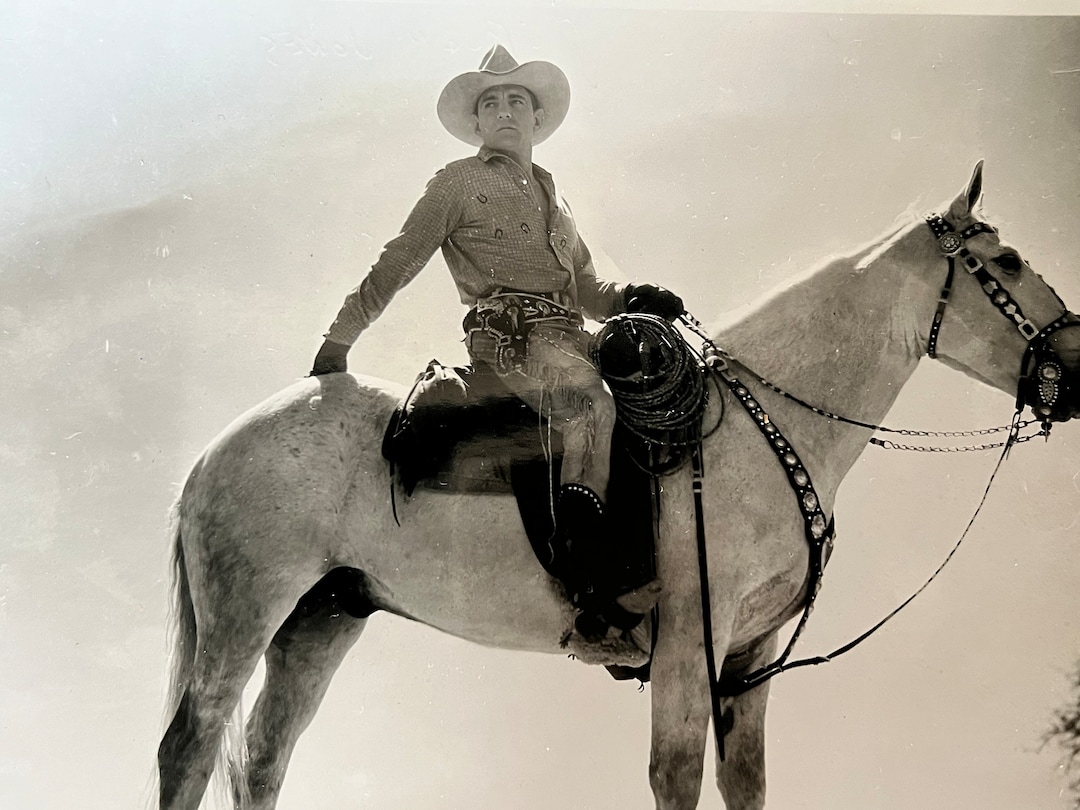 1930's Buck Jones With Silver His Horse Black and White Movie Photo ...