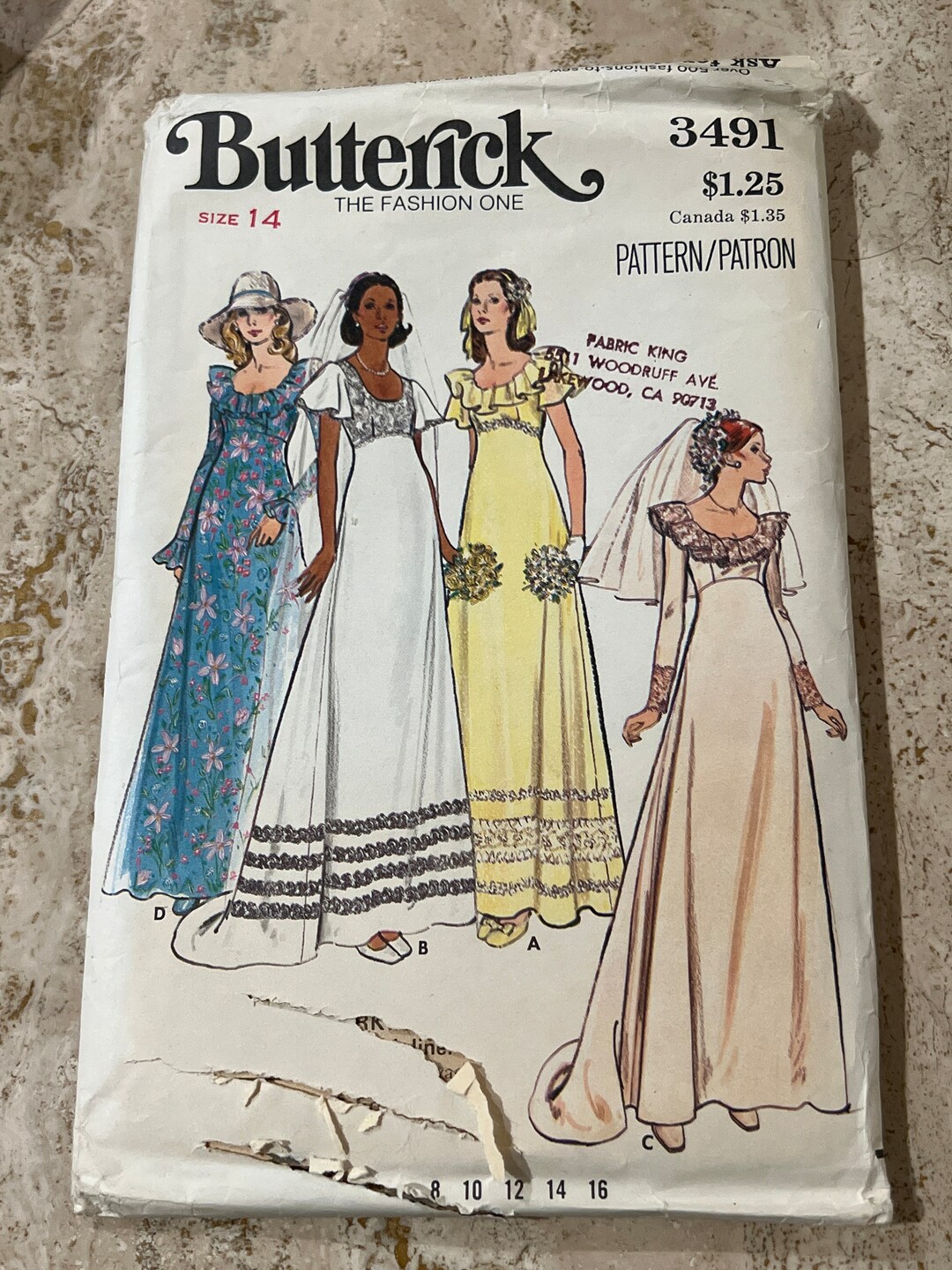 U CHOOSE Butterick Sewing Pattern 3491 Misses Ruffle Neck Bridal ...