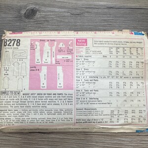 1969 Simplicity Sewing Pattern 8278 Misses Side Button Mini Dress or ...