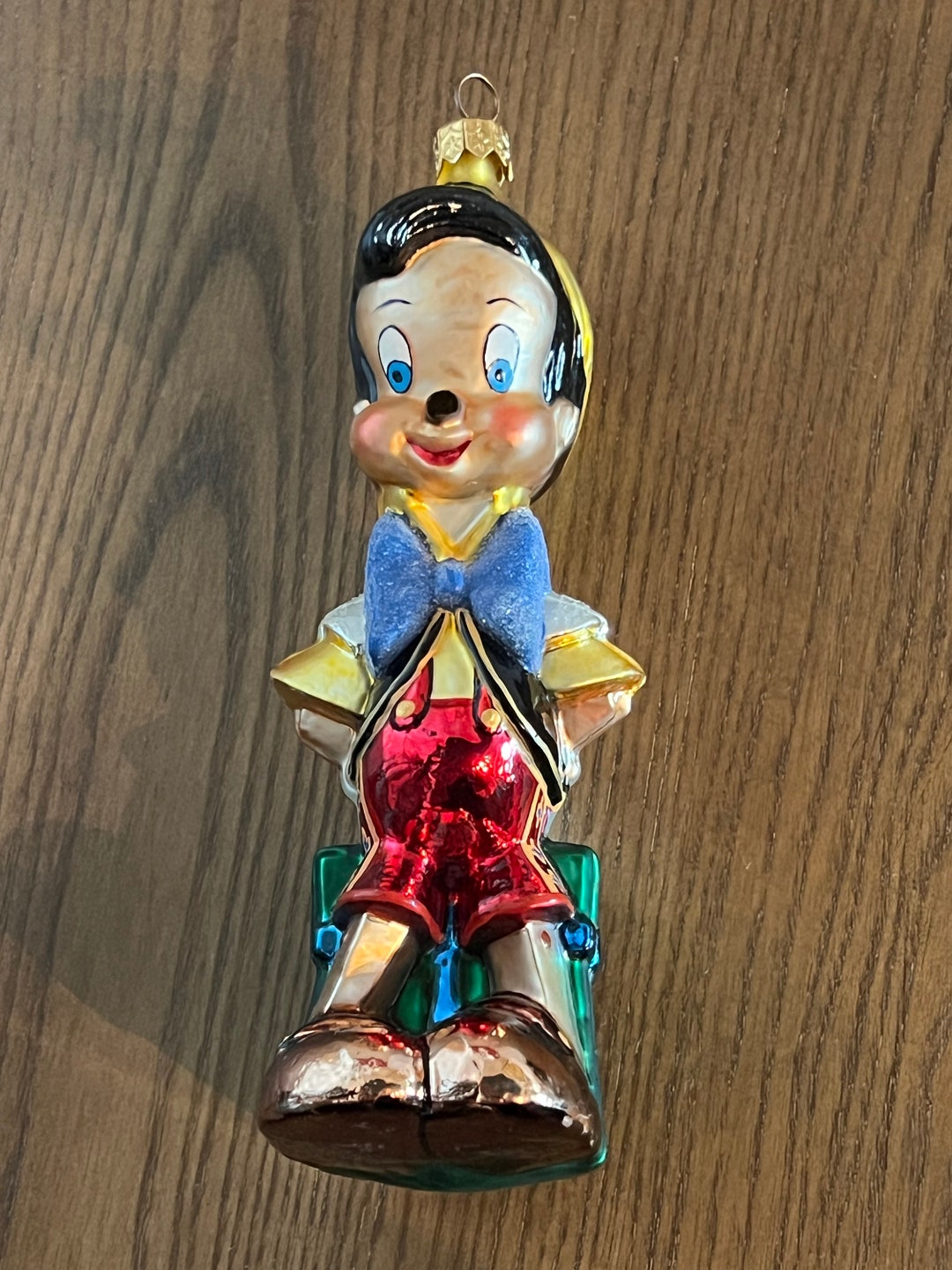 1996 Christopher Radko Disney Pinocchio Glass Christmas Ornament 6” T ...