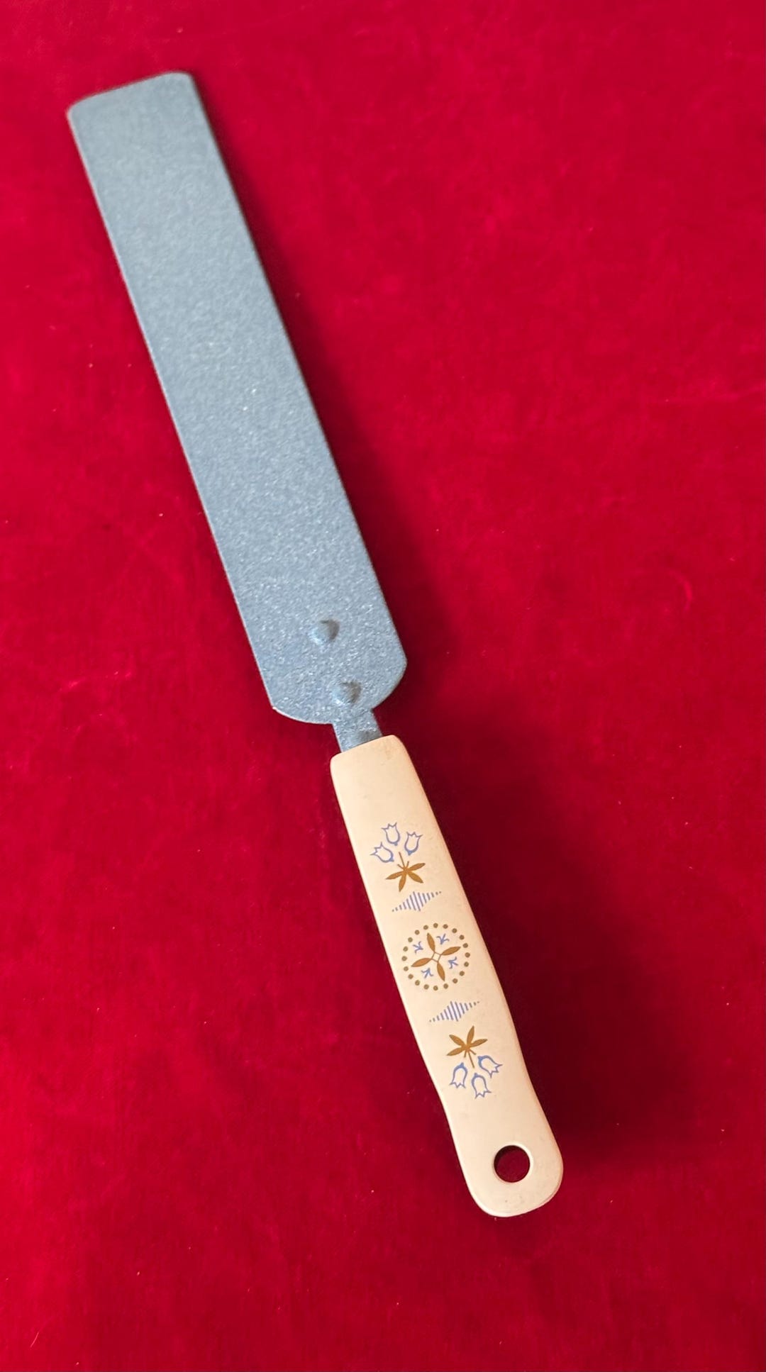 Vintage EKCO Dutch Tulip Stainless Steel Blue Icing Spreader Spatula ...