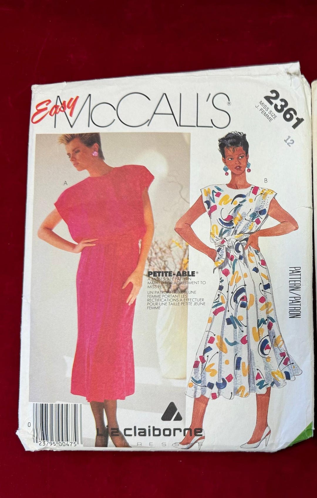1986 Mccalls Sewing Pattern 2361 Liz Claiborne Misses Sleeveless ...