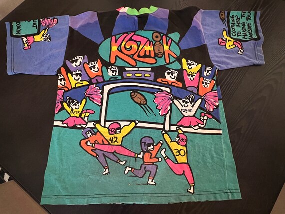 RARE Kozmik Japanese Streetwear T Shirt with Football… - Gem