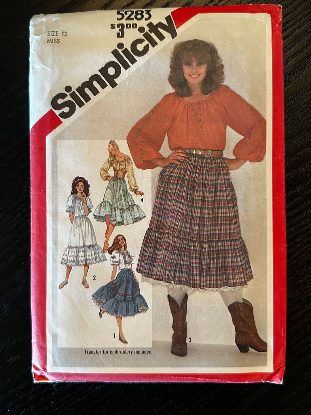 1981 Simplicity Sewing Pattern 5283 Misses Pullover Blouse, Tiered ...