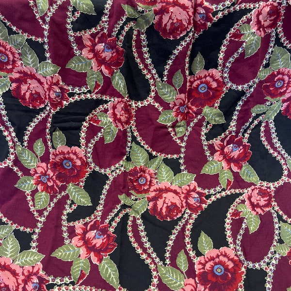Black Background Rayon Fabric - Etsy