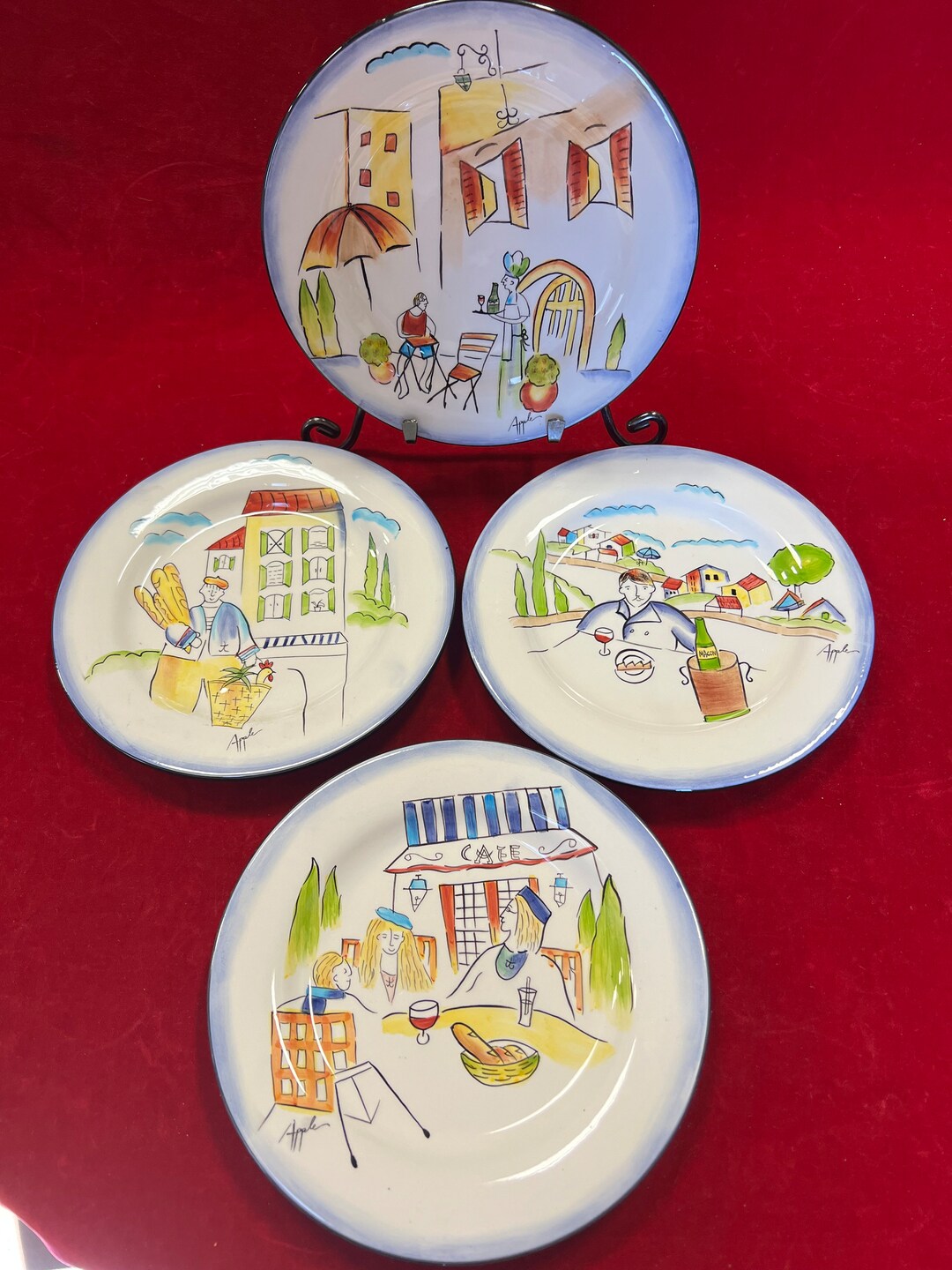 Provence by Apple for Sakura Stoneware Salad/dessert Plates 8 With ...