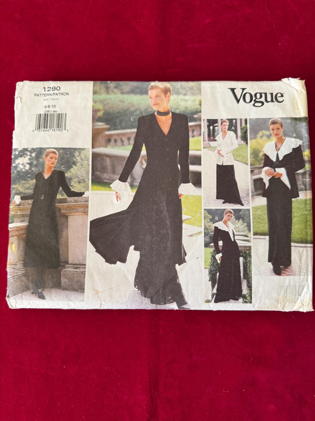 1993 Vogue American Sewing Pattern 1290 Misses Shoulder Ruffle Blouse ...