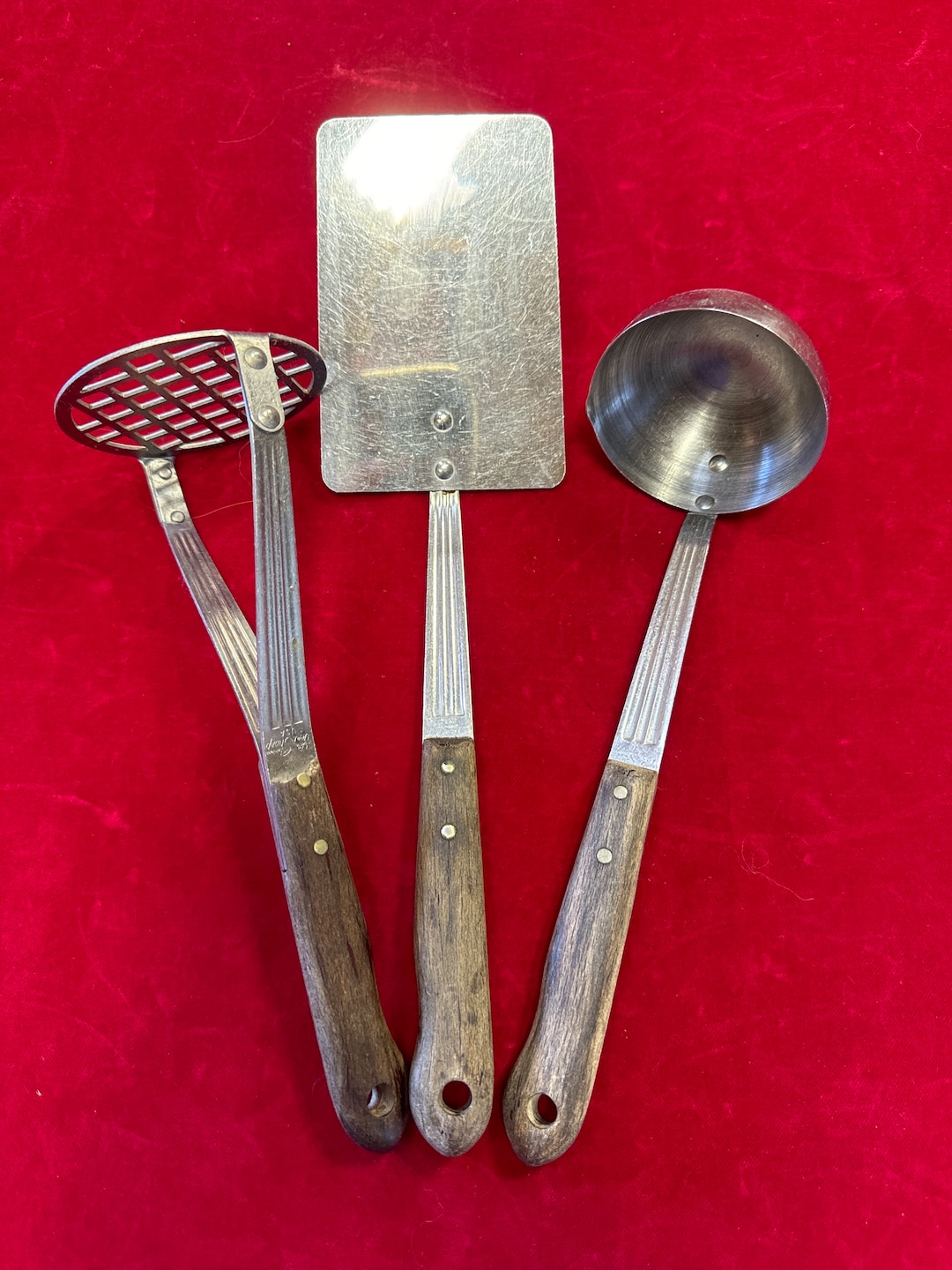 3 Rare Imperial Stainless VERI-SHARP Potato Masher, Ladle, and Spatula ...
