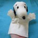 Vintage Snoopy Peanuts White and Black Hand Puppet, Handmade Snoopy ...