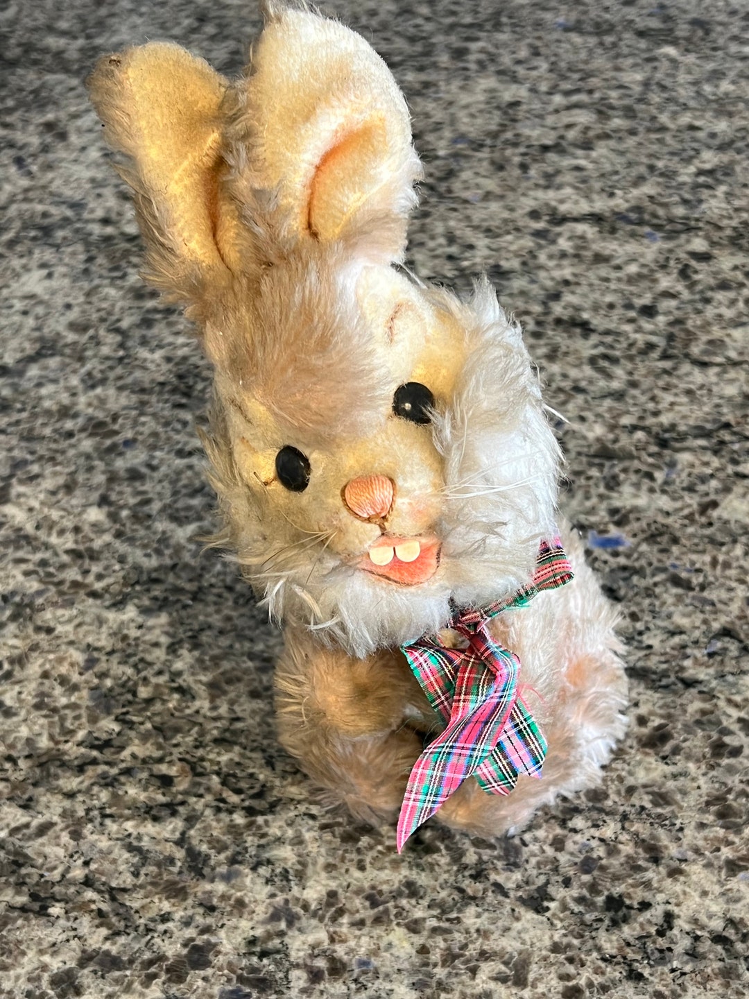 Vintage Mohair Stuffed Easter Bunny Rabbit Animal Toy 10 Carnival Prize ...