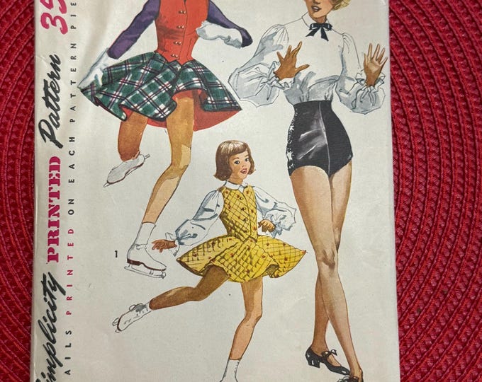 1950s Simplicity Sewing Pattern 4035 Misses Dance & Skating Costumes ...