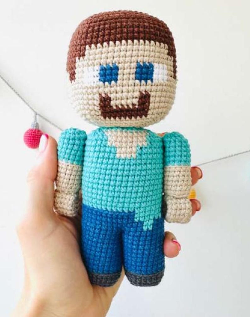 Steve and Zombie Crochet Pattern – Amigurumi PDF Tutorial, Gamer Gift ...