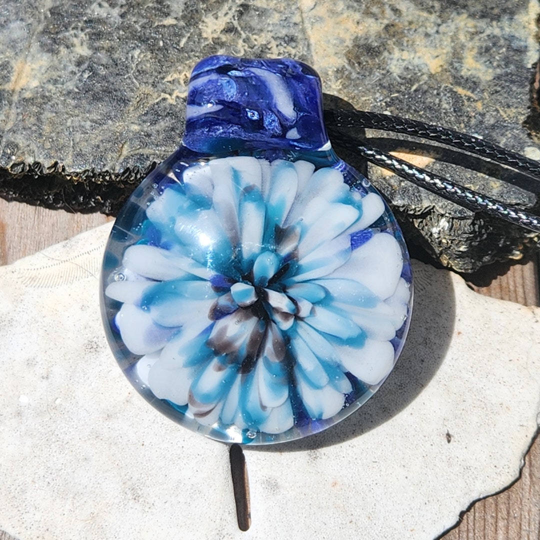 Handmade Glass Jewelry Trippy Glass Pendant, Blown Glass Pendant ...