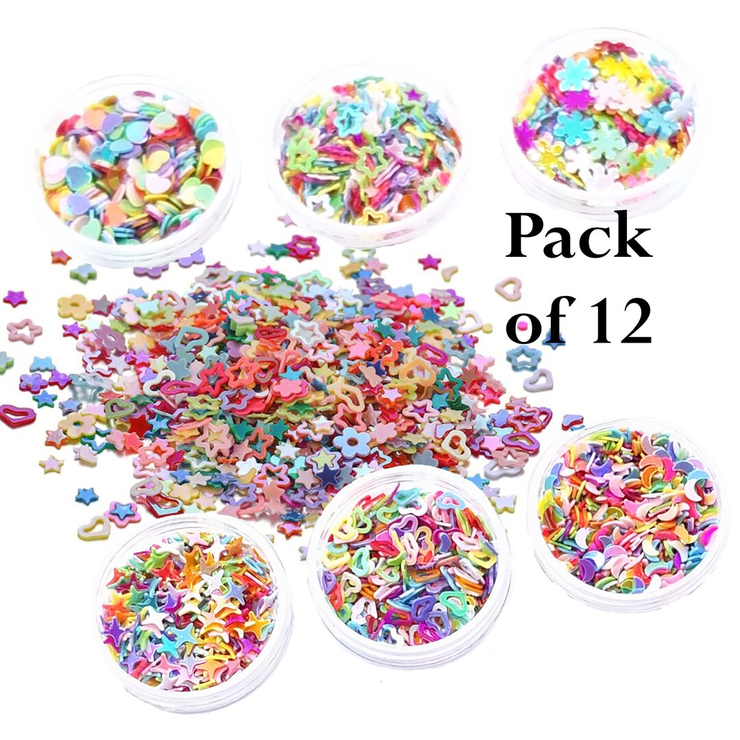 Glitter Shapes Resin Fillings: Mixed Glitter Art Supplies - 12 Jars - Etsy