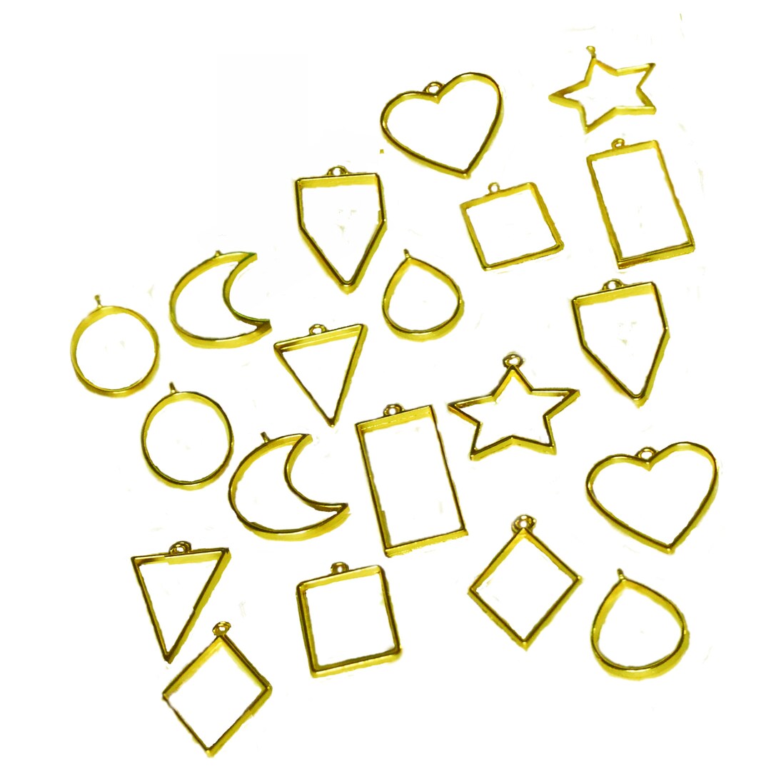Gold Open Back Bezels: Resin Jewelry Pendants, Earring Blanks - Etsy