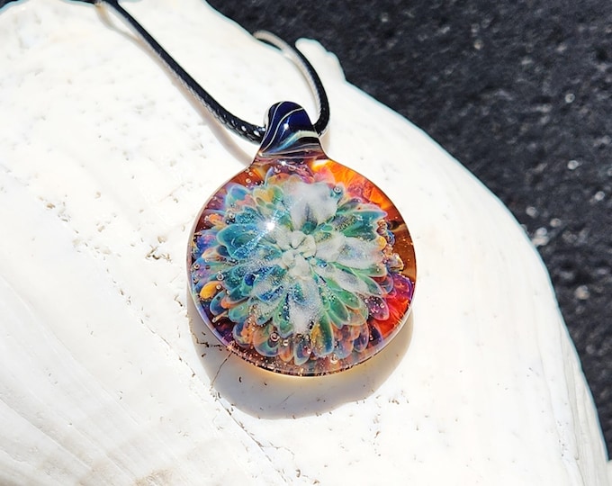 Handblown Borosilicate Glass Pendant Necklace: Small Handmade Trippy ...