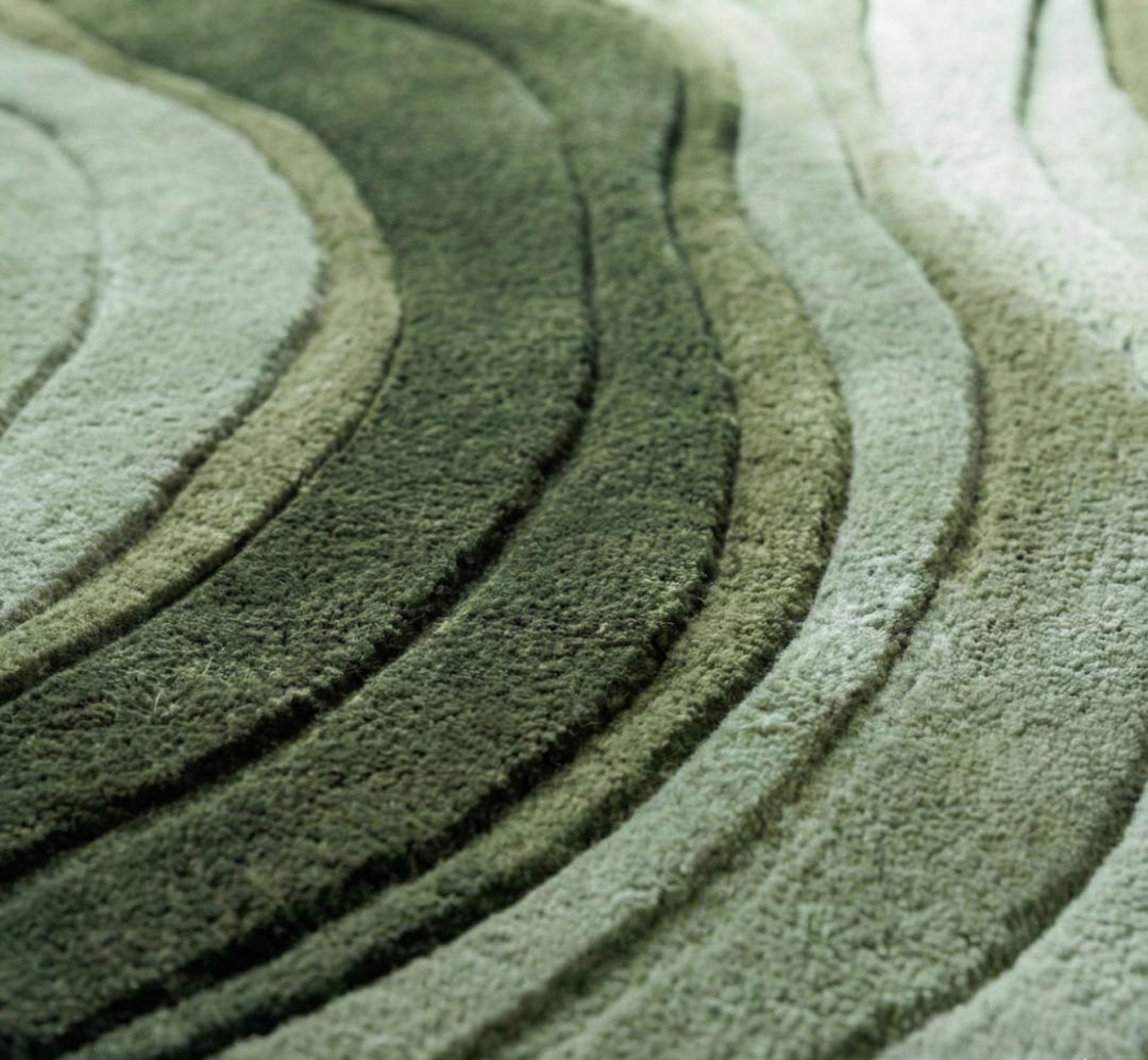 Hand-tufted Organic Contour Wool Round Rug | Modern Topographic ...