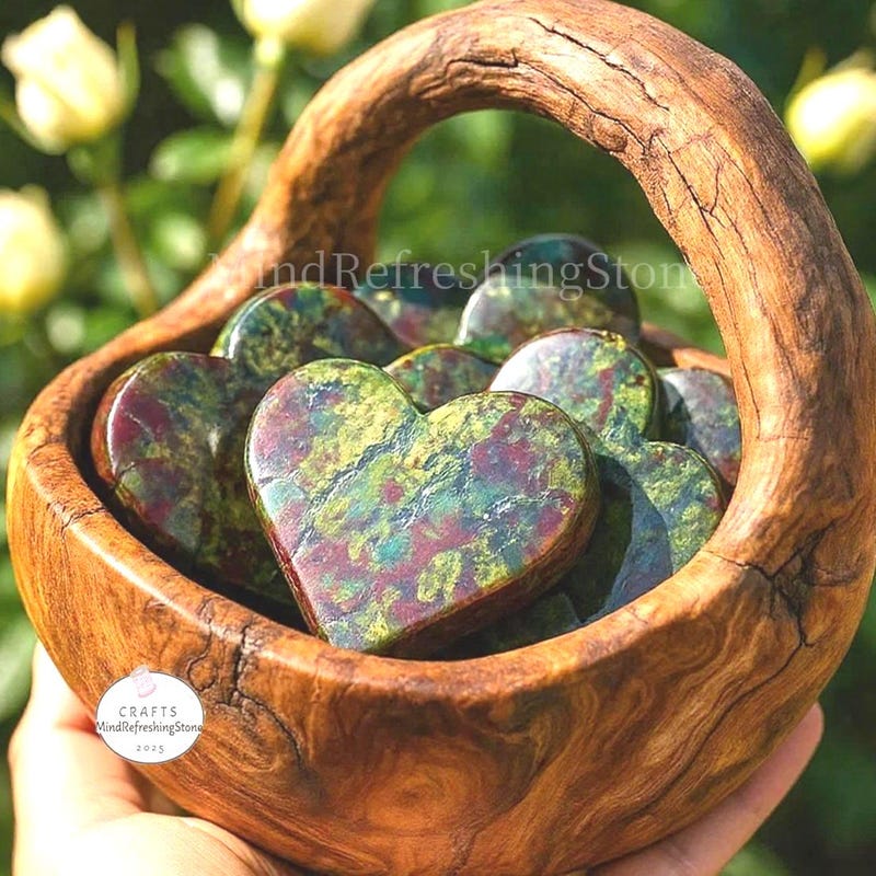 Crystal Heart Bloodstone - Etsy