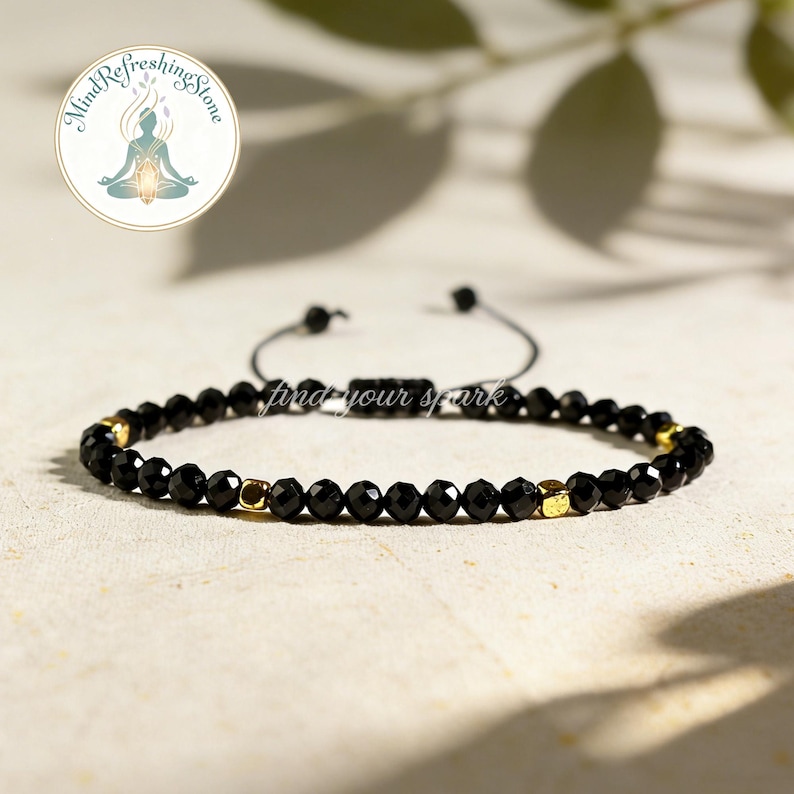Invisible Armor Bracelet: Minimalist Black Spinel for Daily Protection ...