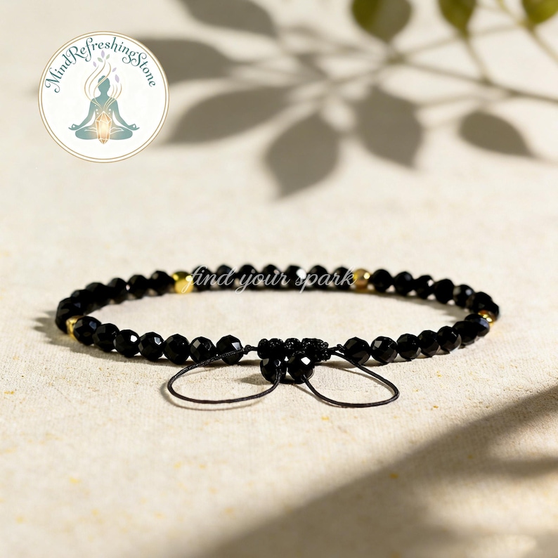 Invisible Armor Bracelet: Minimalist Black Spinel for Daily Protection ...