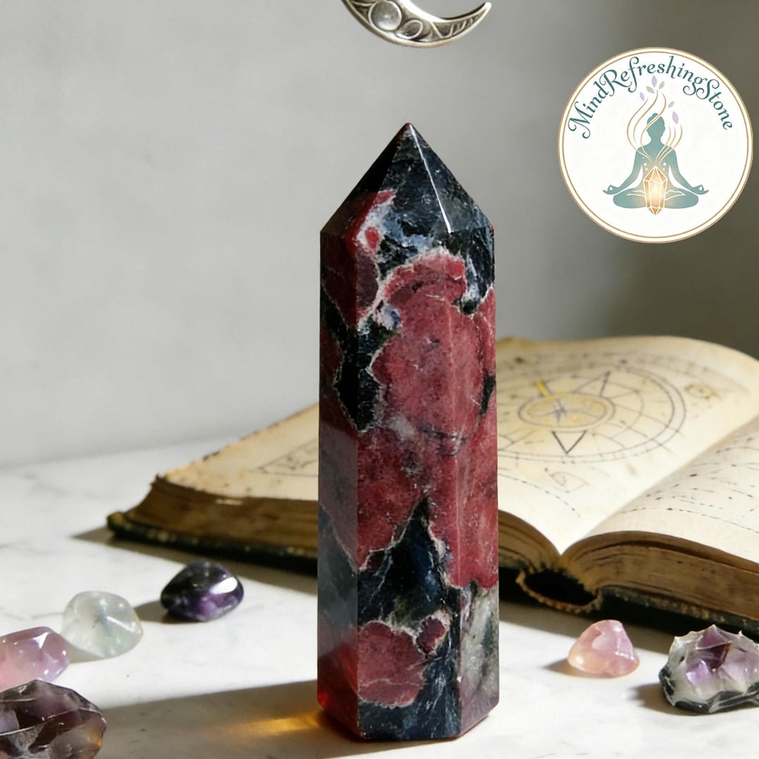 Garnet Astrophyllite Tower-natural Astrophyllite Arfvedsonite Carving ...