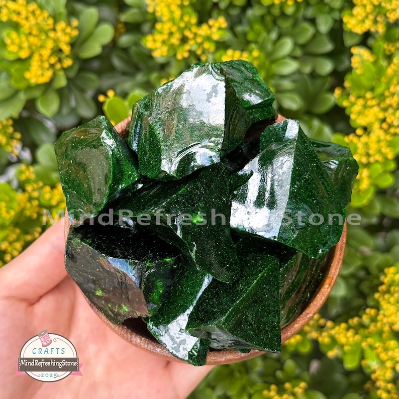 2PCS Raw Green Goldstone-natural Rough Goldstone Crystals-goldstone Raw ...