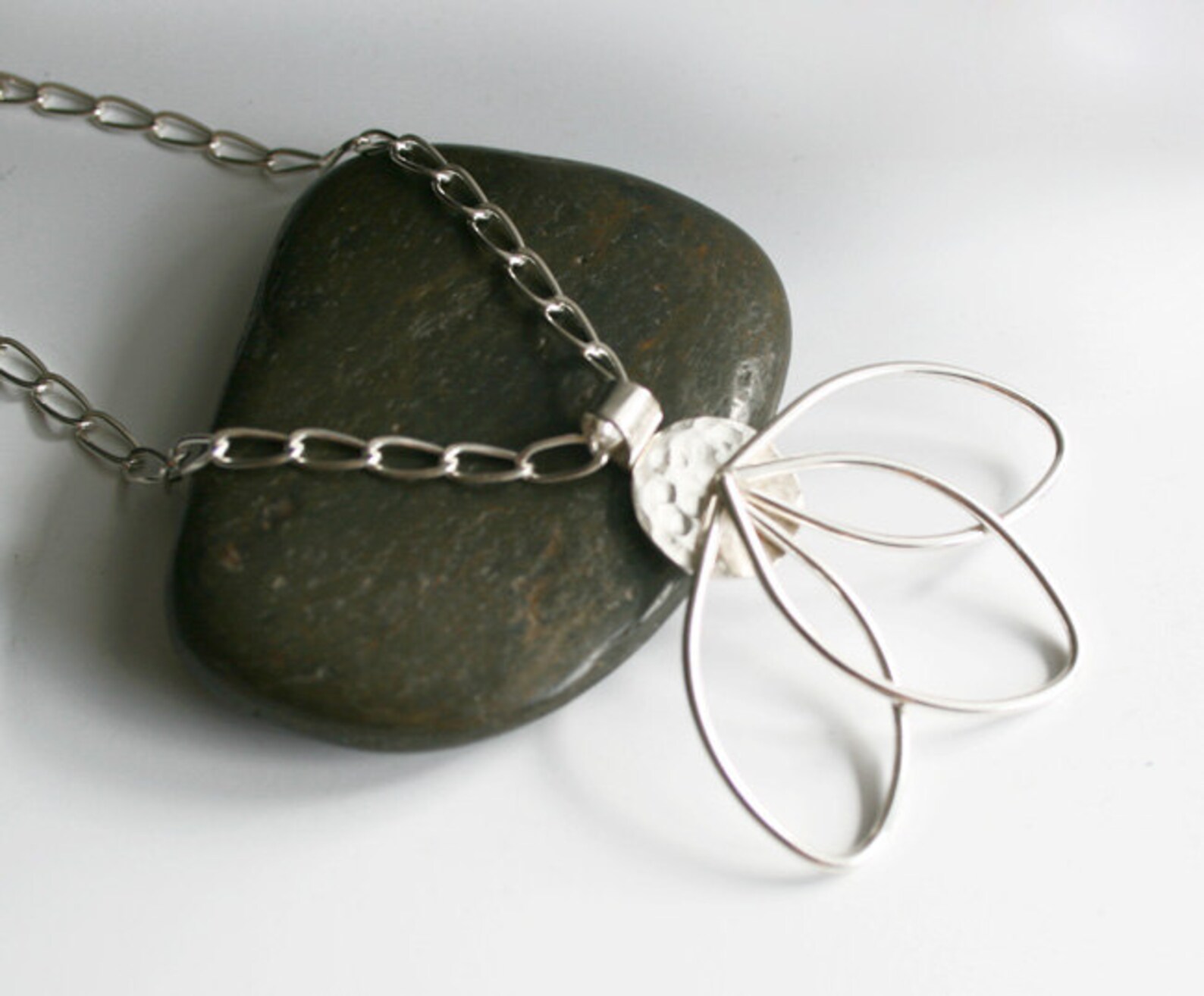 Petals Necklace Sterling Silver Petals Pendant Necklace. - Etsy