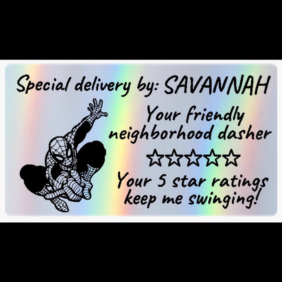 Holo CHARACTER Delivery Driver Stickers: Doordash, Ubereats, Instacart ...
