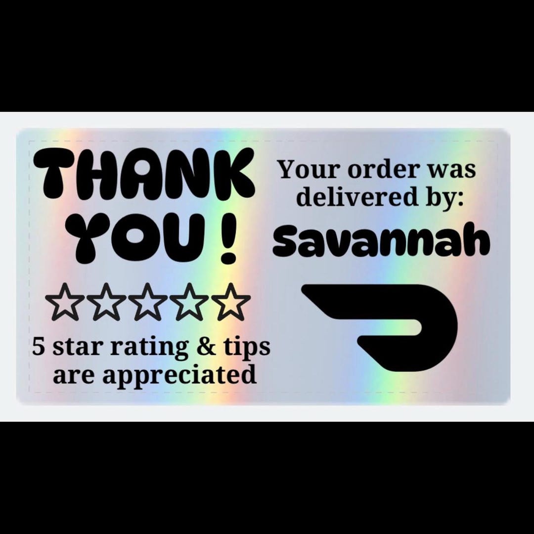 Holo DELIVERY Co.'s Delivery Driver Stickers: Doordash, Ubereats ...