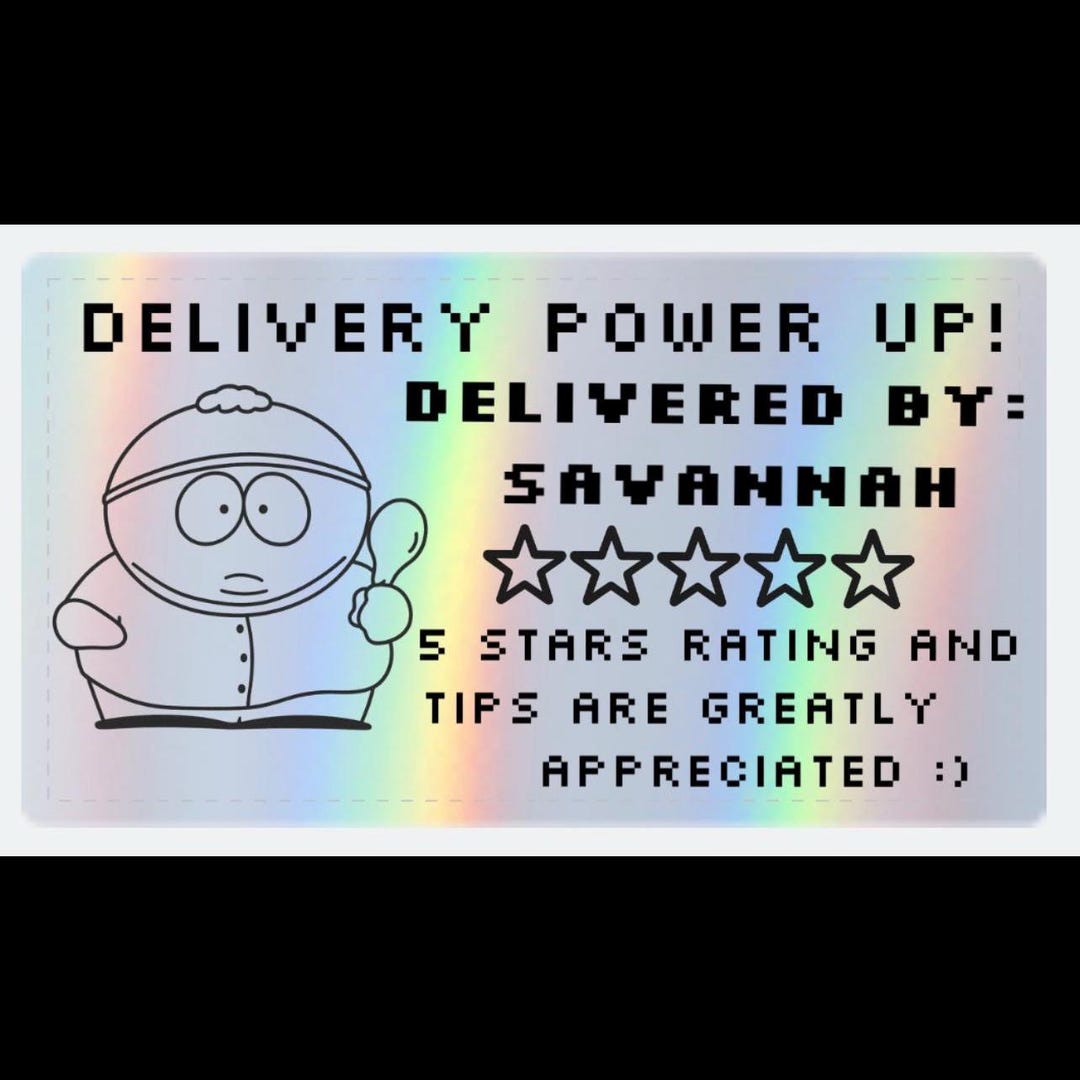 Holo CHARACTER Delivery Driver Stickers: Doordash, Ubereats, Instacart ...