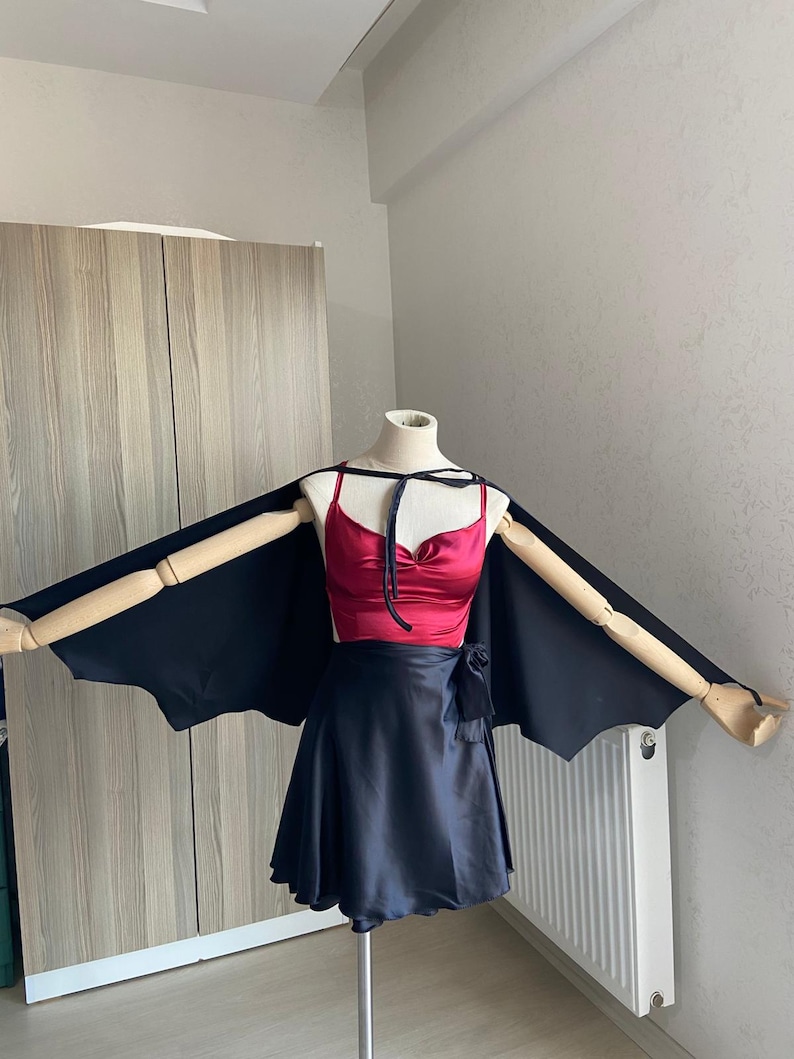 Gothic Vampire Bat Costume: Women's Halloween Dress, Wings Skirt - Etsy