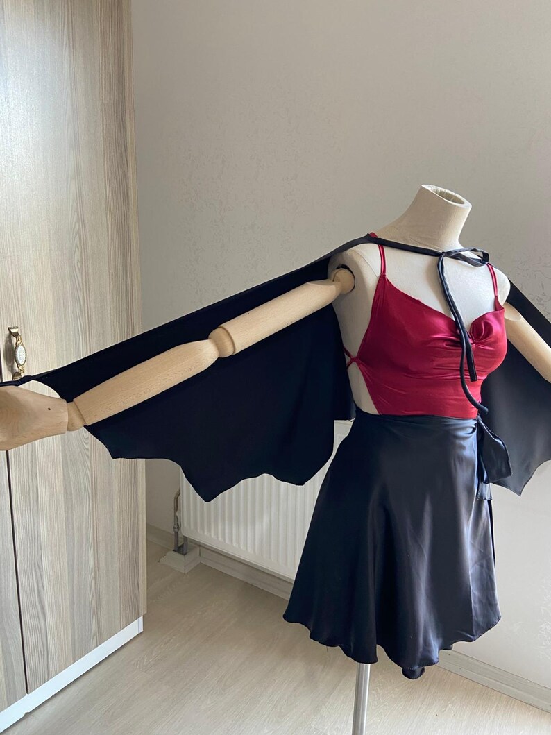 Women's Vampire Bat Costume – Gothic Halloween Dress With Wings ,black ...