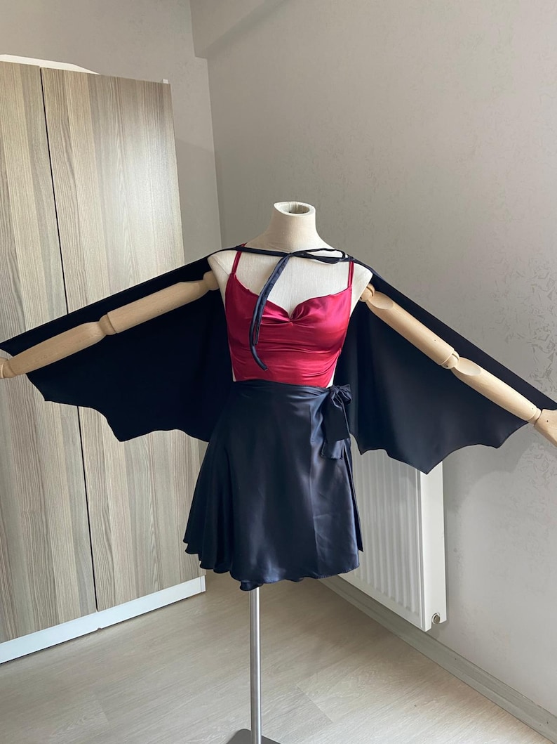 Gothic Vampire Bat Costume: Women's Halloween Dress, Wings Skirt - Etsy