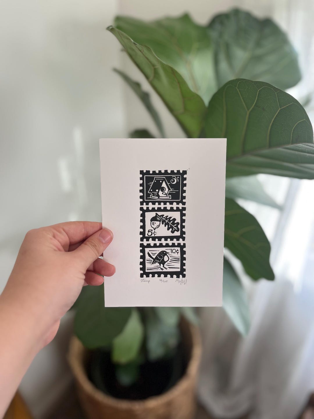 Stamp Block Print, Original Artwork, Stamp Art - Etsy
