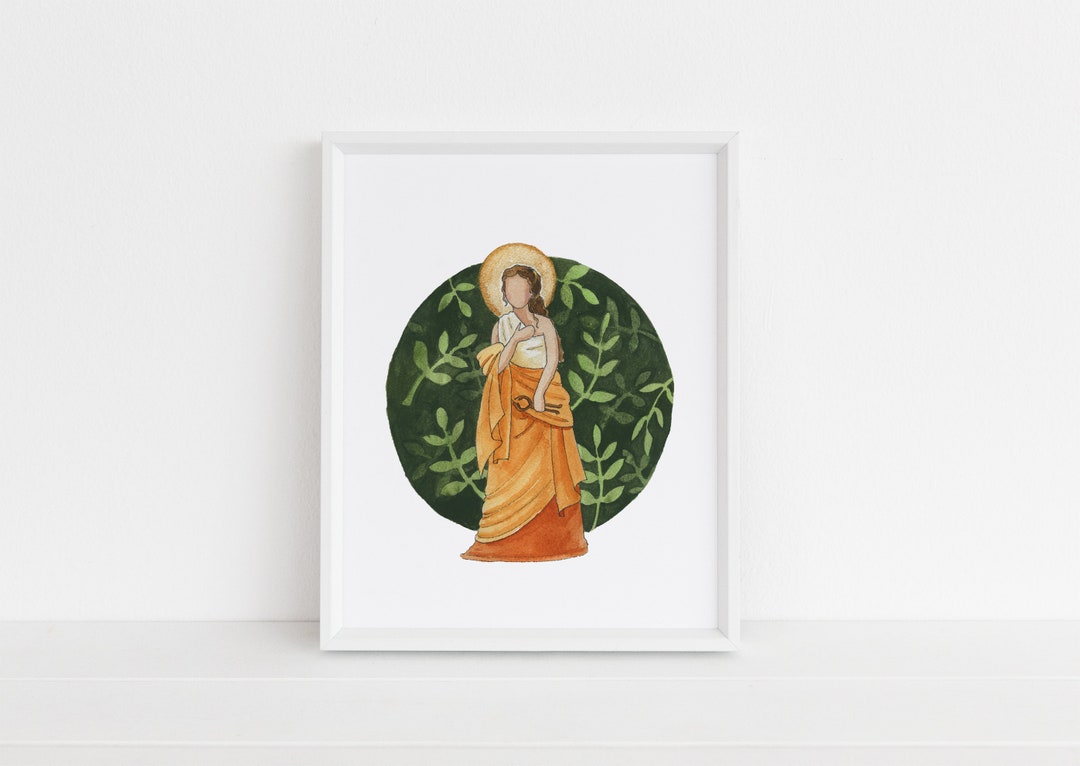 St. Agatha Print Religious Artwork 5x7 8x10 11x14 - Etsy