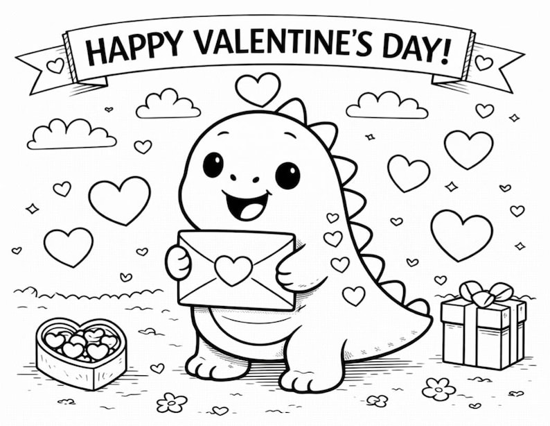 Valentine's Coloring Pages - Etsy