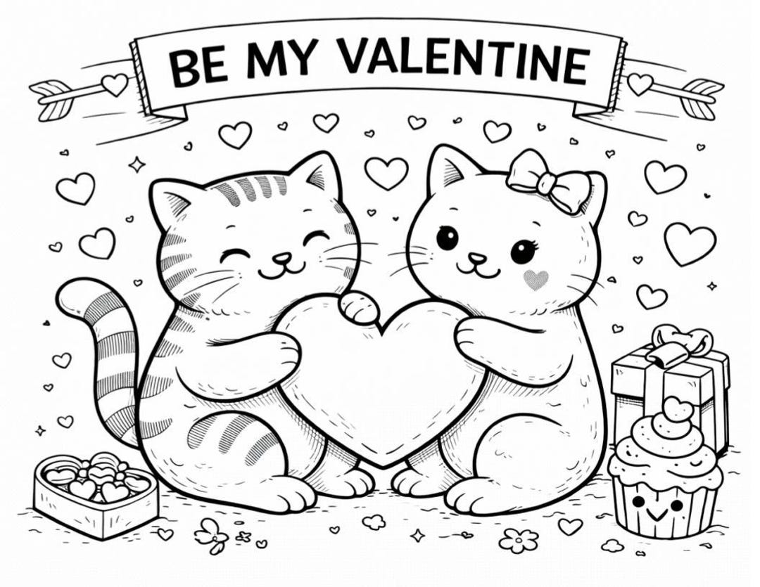 Valentine's Coloring Pages - Etsy