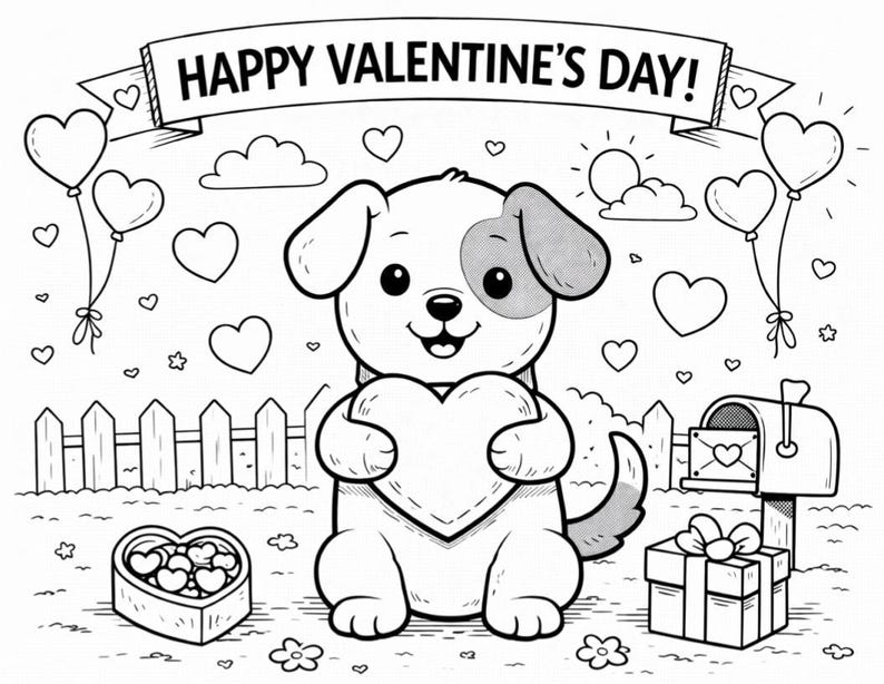 Valentine's Coloring Pages - Etsy
