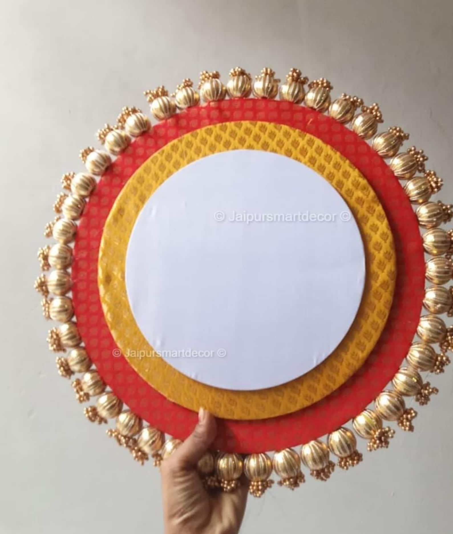 Set of 2 Hand & Foot Print Welcome Platter Cloth | Bridal Swagat Asan ...