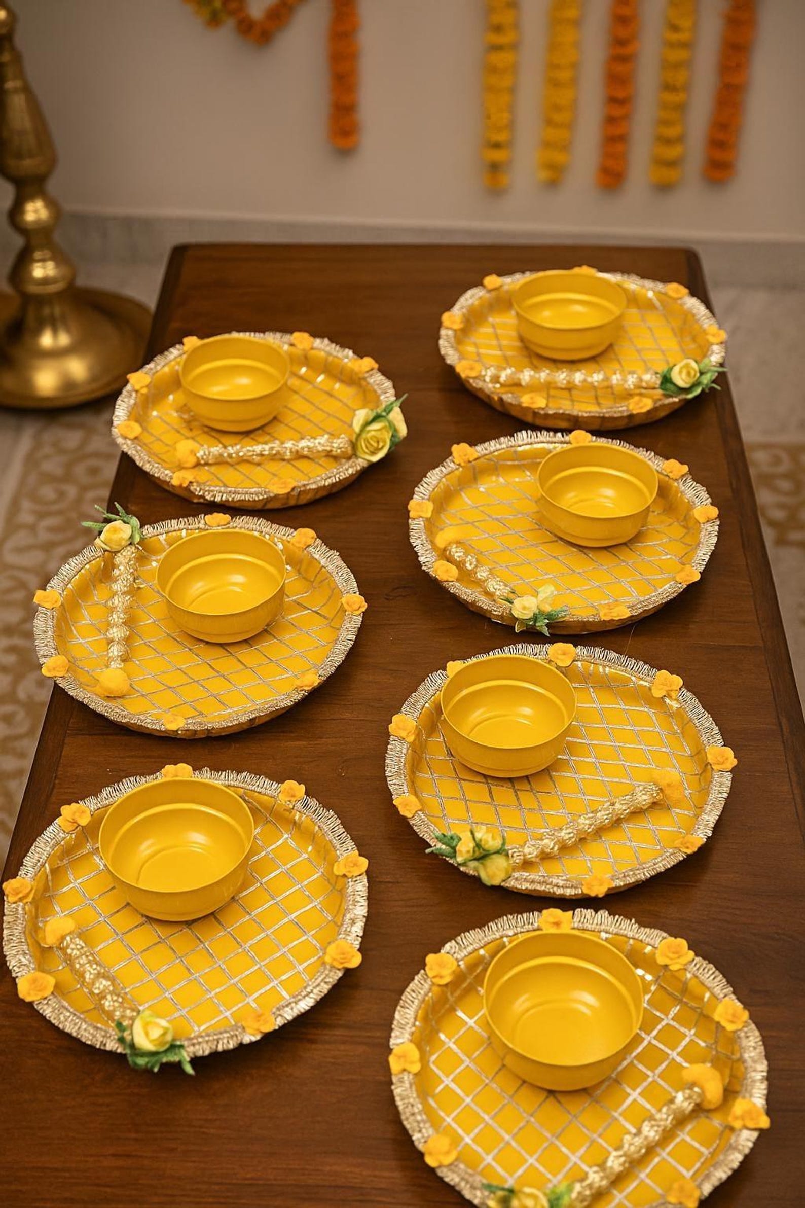Haldi Tray Decor for Wedding, Mehndi |indian Pakistani Maiyan ...