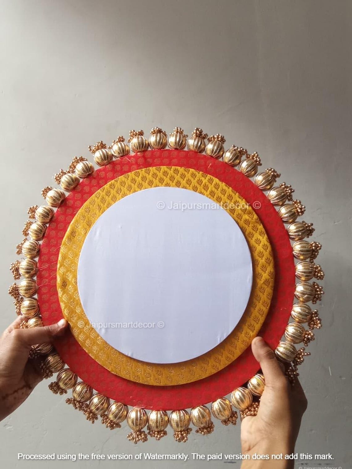 Set of 2 Hand & Foot Print Welcome Platter Cloth | Bridal Swagat Asan ...